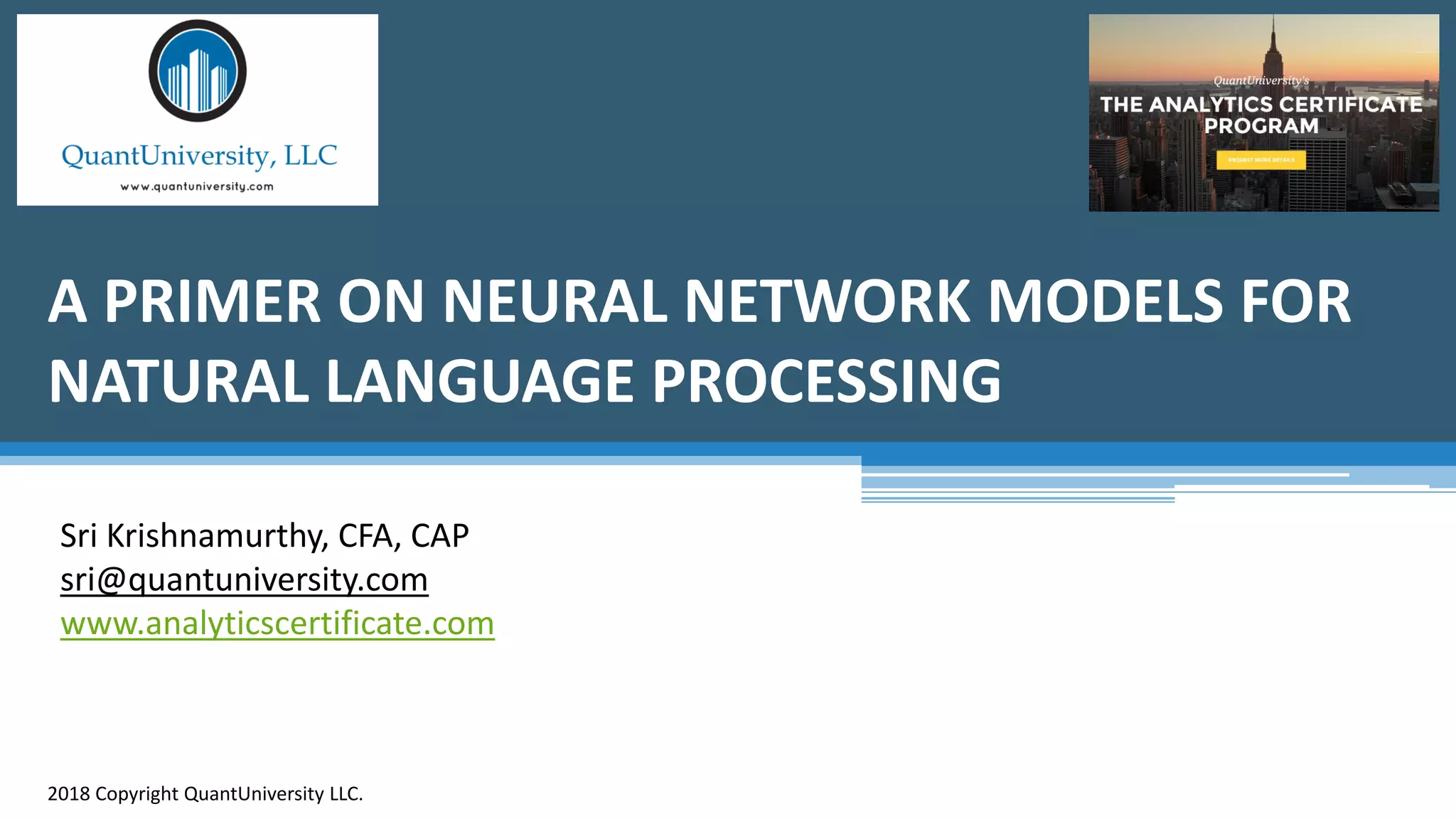 Nlp and Neural Networks workshop | PPT