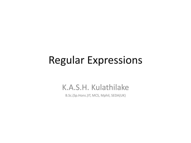 NLP_KASHK:Regular Expressions | PPTX