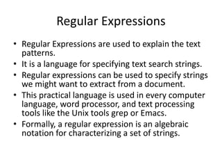 NLP_KASHK:Regular Expressions | PPTX