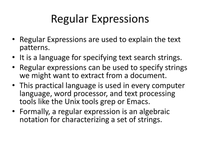 NLP_KASHK:Regular Expressions | PPTX