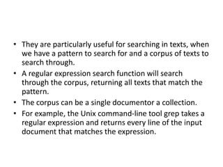 NLP_KASHK:Regular Expressions | PPTX
