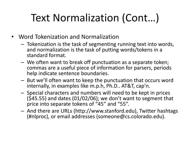 NLP_KASHK:Text Normalization | PPTX | Technology & Computing
