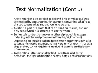 NLP_KASHK:Text Normalization | PPTX | Technology & Computing