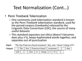 NLP_KASHK:Text Normalization | PPTX | Technology & Computing