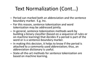 NLP_KASHK:Text Normalization | PPTX