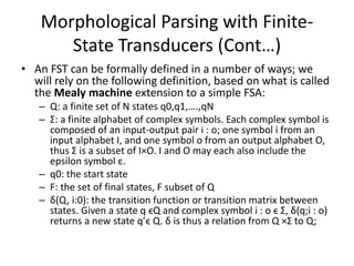 NLP_KASHK:Finite-State Morphological Parsing | PPTX