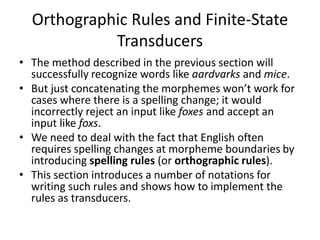NLP_KASHK:Finite-State Morphological Parsing | PPTX