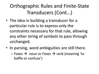 NLP_KASHK:Finite-State Morphological Parsing | PPTX