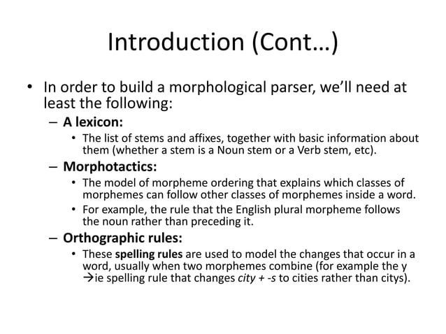 NLP_KASHK:Finite-State Morphological Parsing | PPTX | Programming Languages | Computing