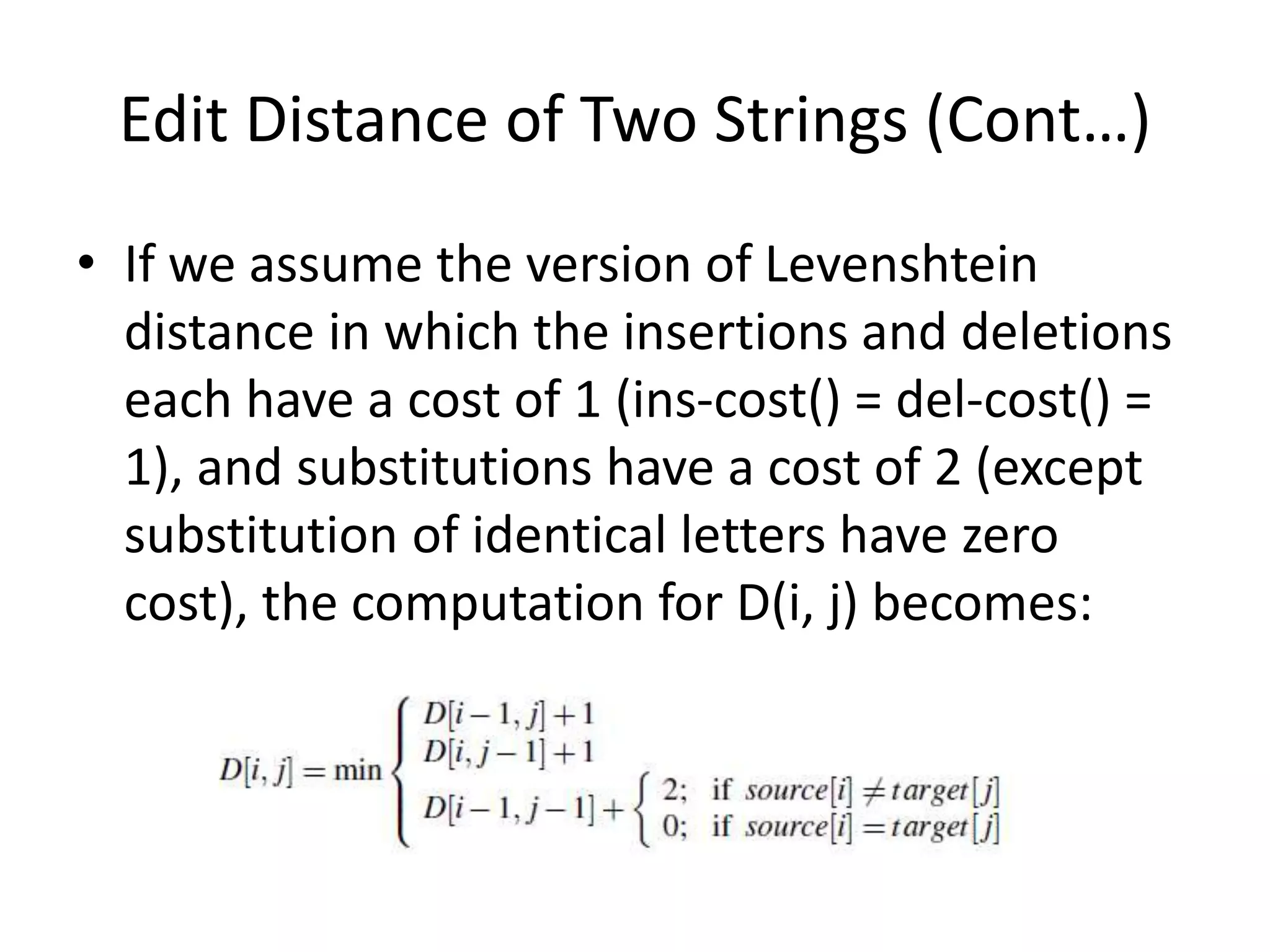 NLP_KASHK:Minimum Edit Distance | PPTX
