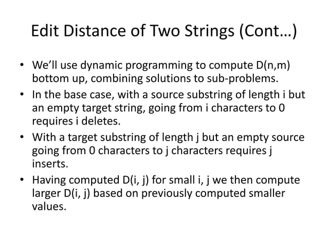 NLP_KASHK:Minimum Edit Distance | PPTX | Programming Languages | Computing
