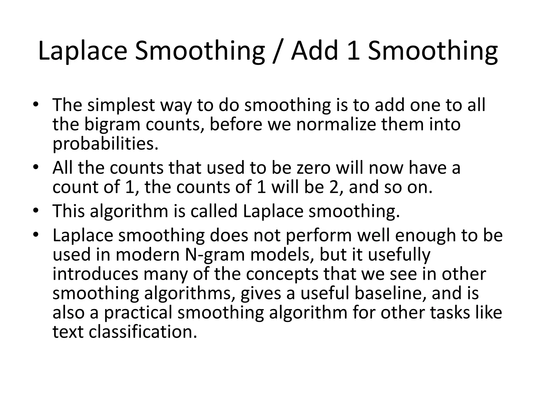 NLP_KASHK:Smoothing N-gram Models | PPTX | Technology & Computing