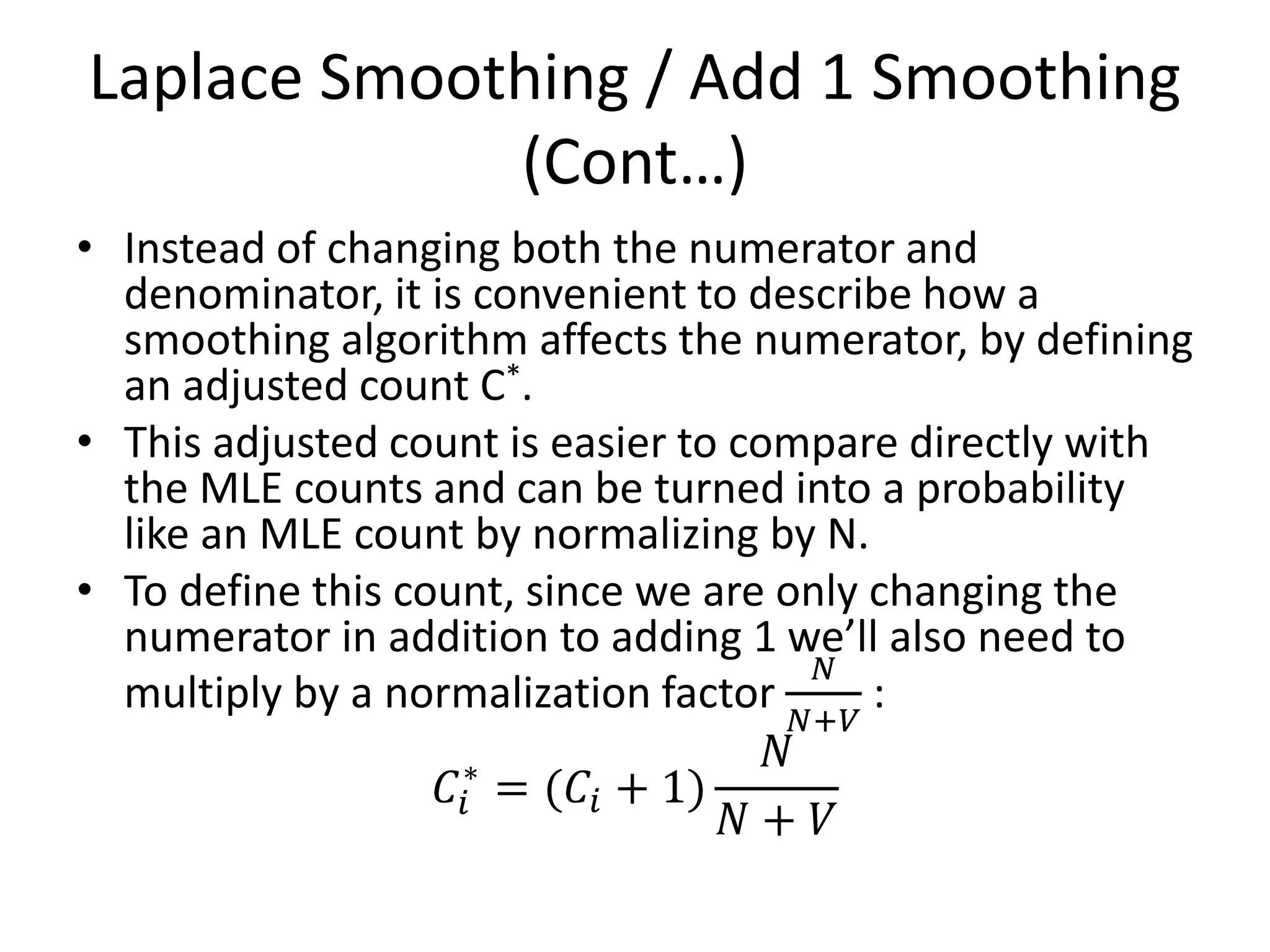 NLP_KASHK:Smoothing N-gram Models | PPTX