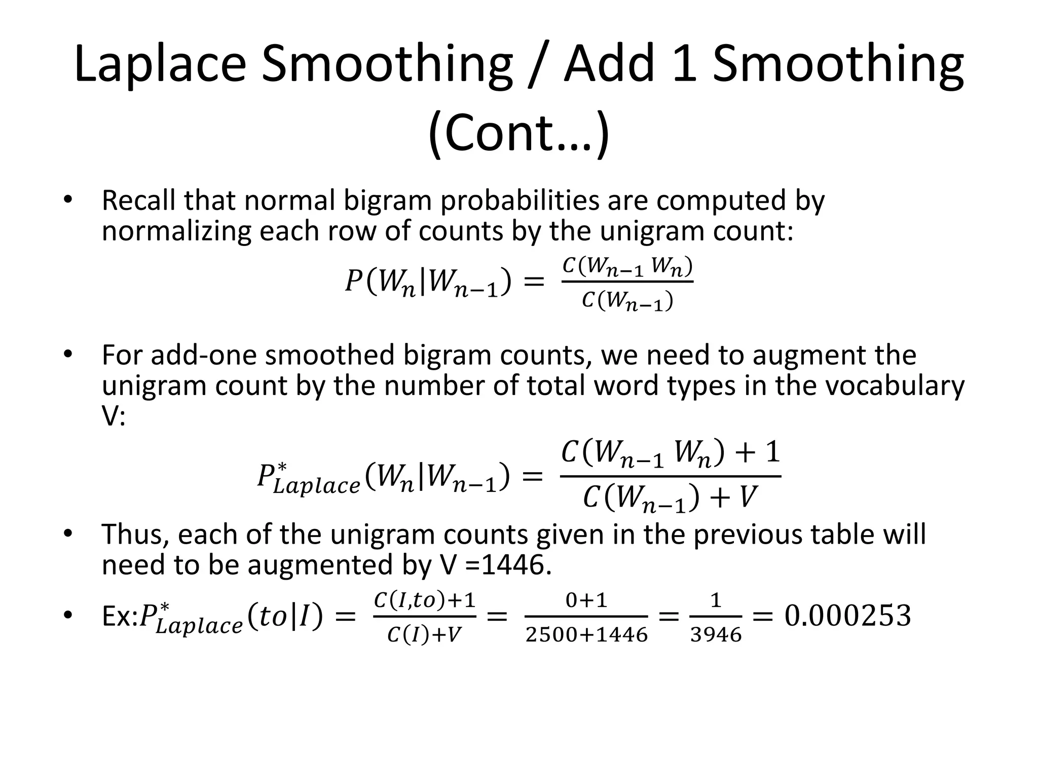 NLP_KASHK:Smoothing N-gram Models | PPTX