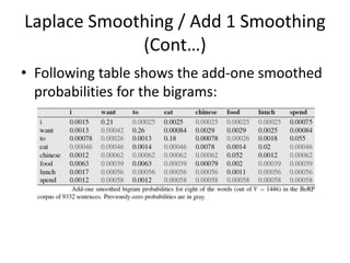 NLP_KASHK:Smoothing N-gram Models | PPTX