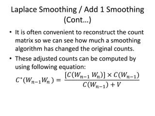 NLP_KASHK:Smoothing N-gram Models | PPTX