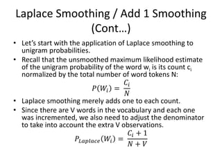 NLP_KASHK:Smoothing N-gram Models | PPTX