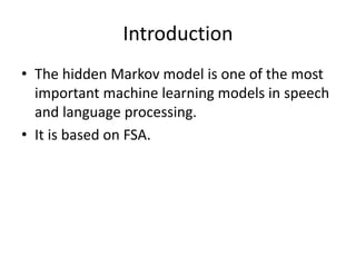 NLP_KASHK:Markov Models | PPTX | Physics | Science