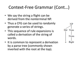 NLP_KASHK:Context-Free Grammar for English | PPTX