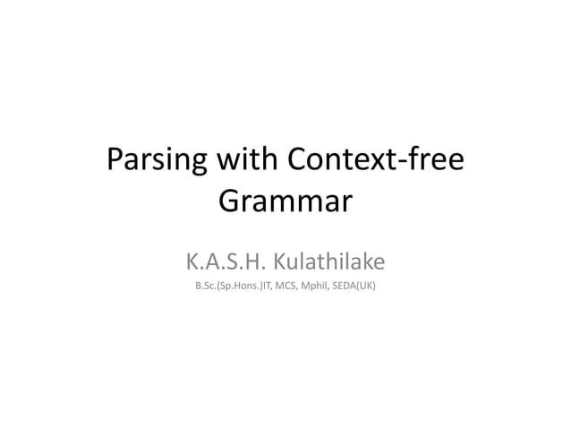 NLP_KASHK:Parsing with Context-Free Grammar | PPTX