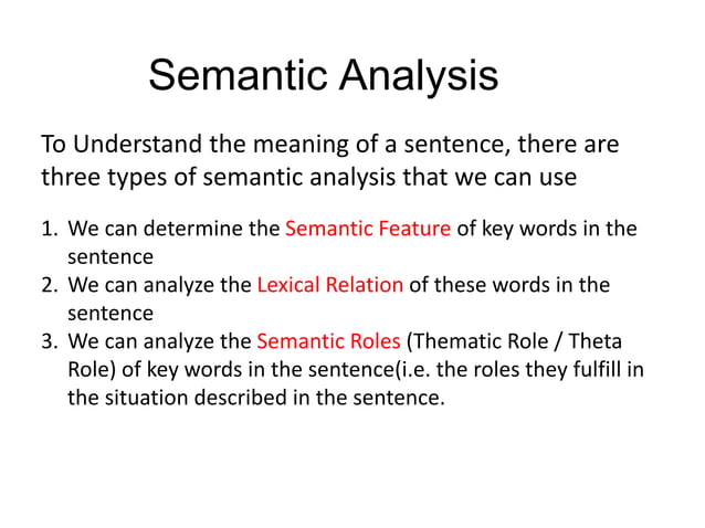 Semantic Analysis Natural Language Processing | PPT