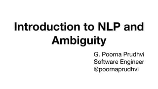 Nlp ambiguity presentation | PDF
