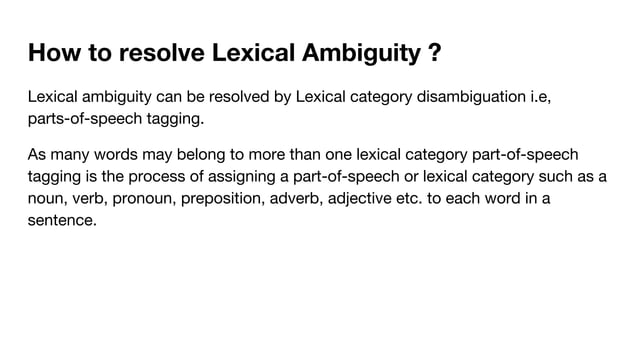 Nlp ambiguity presentation | PDF