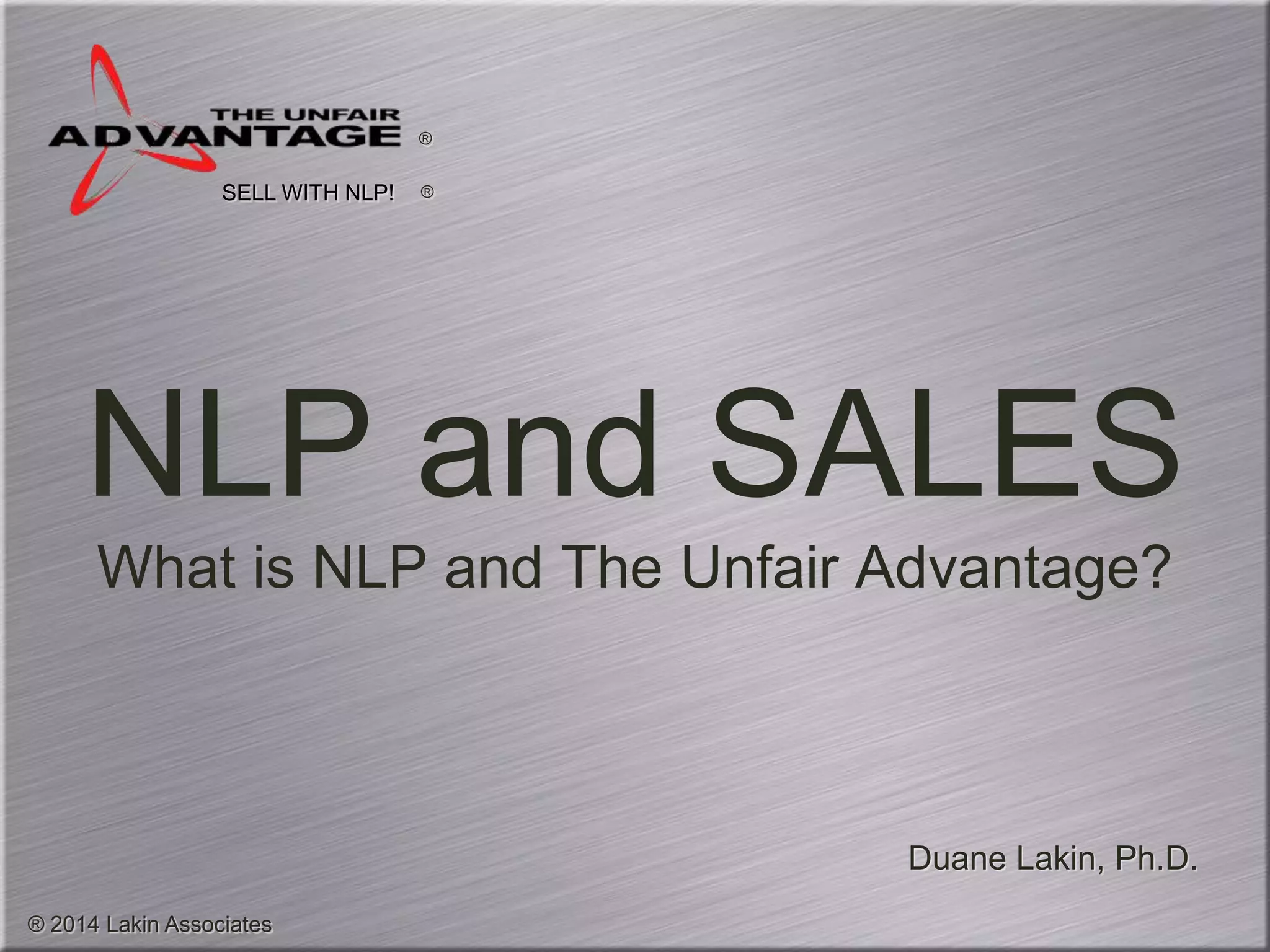 NLP and Sales by Dr. Duane Lakin | PPTX