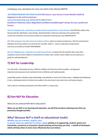 Nlp breakthrough india | PDF