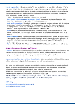 Nlp breakthrough india | PDF