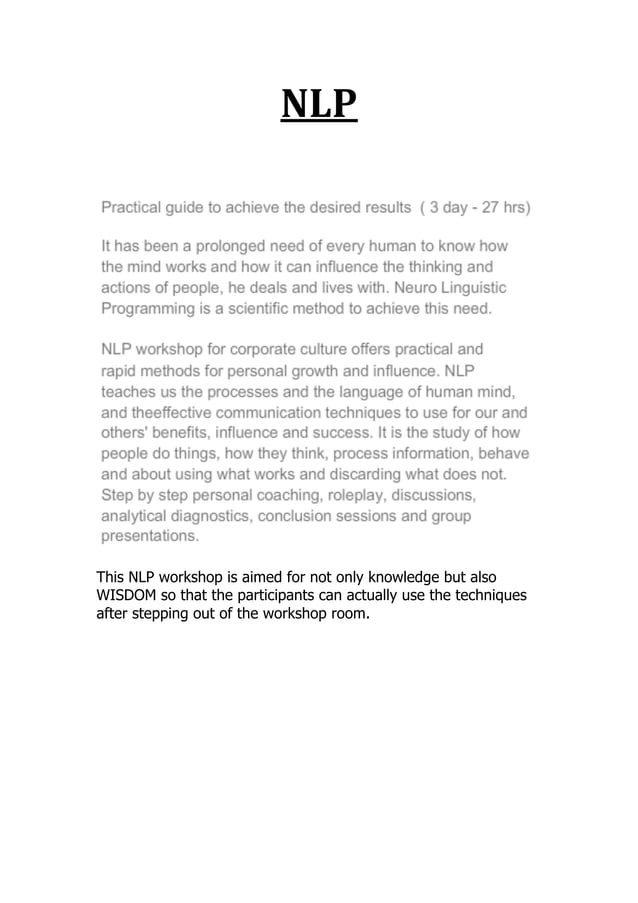 Nlp brief | PDF