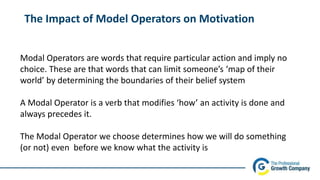 NLP Business Circle Session Three - Modal Operators & Motivation ...