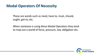 NLP Business Circle Session Three - Modal Operators & Motivation Strategies | PPT