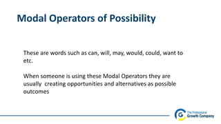 NLP Business Circle Session Three - Modal Operators & Motivation Strategies | PPT