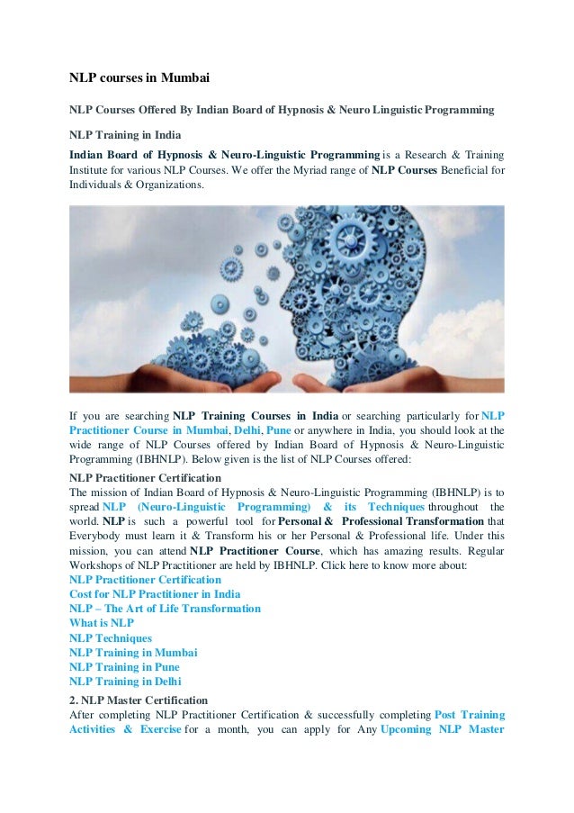 Nlp courses in mumbai Nlp courses in mumbai