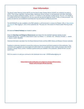 2011 Navy Leader Planning Guide | PDF