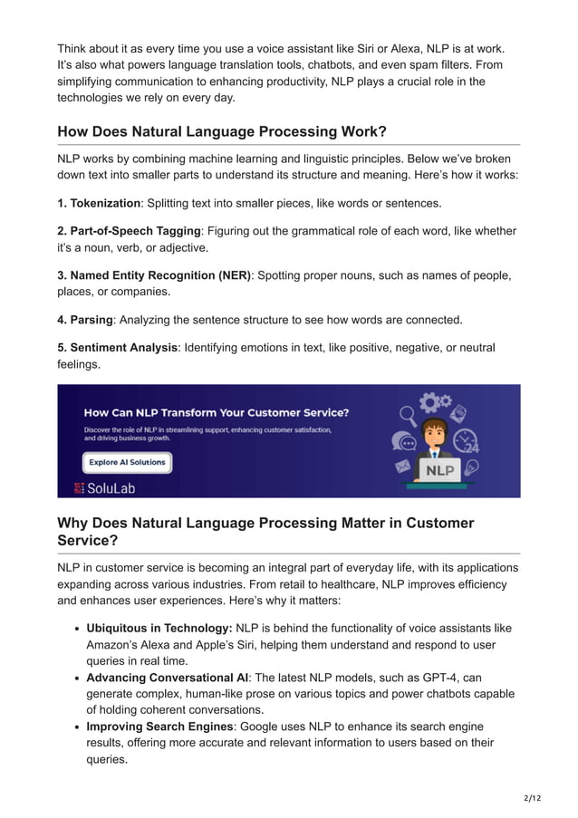 NLP in Customer Service – Complete Guide | PDF