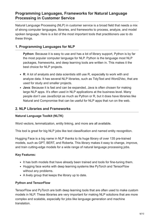 NLP in Customer Service – Complete Guide | PDF