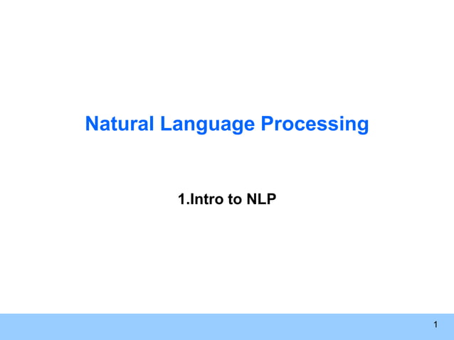 NLP Introduction.ppt machine learning presentation | PPT