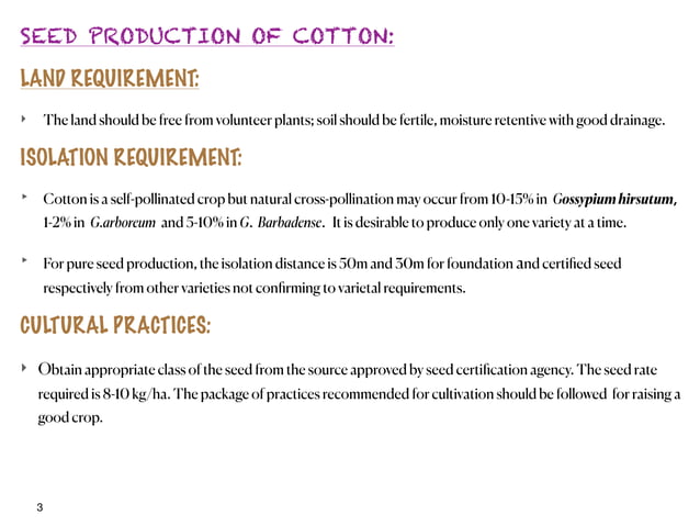 Seed production of Cotton | PDF