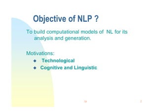 Introduction to Natural language Processing | PDF