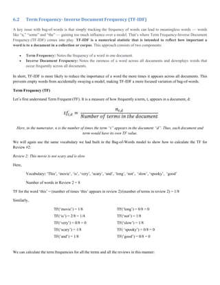 NLP_term frequency Inverse document frequency Tf-IDF | PDF