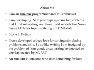 NLP & Machine Learning - An Introductory Talk | PDF