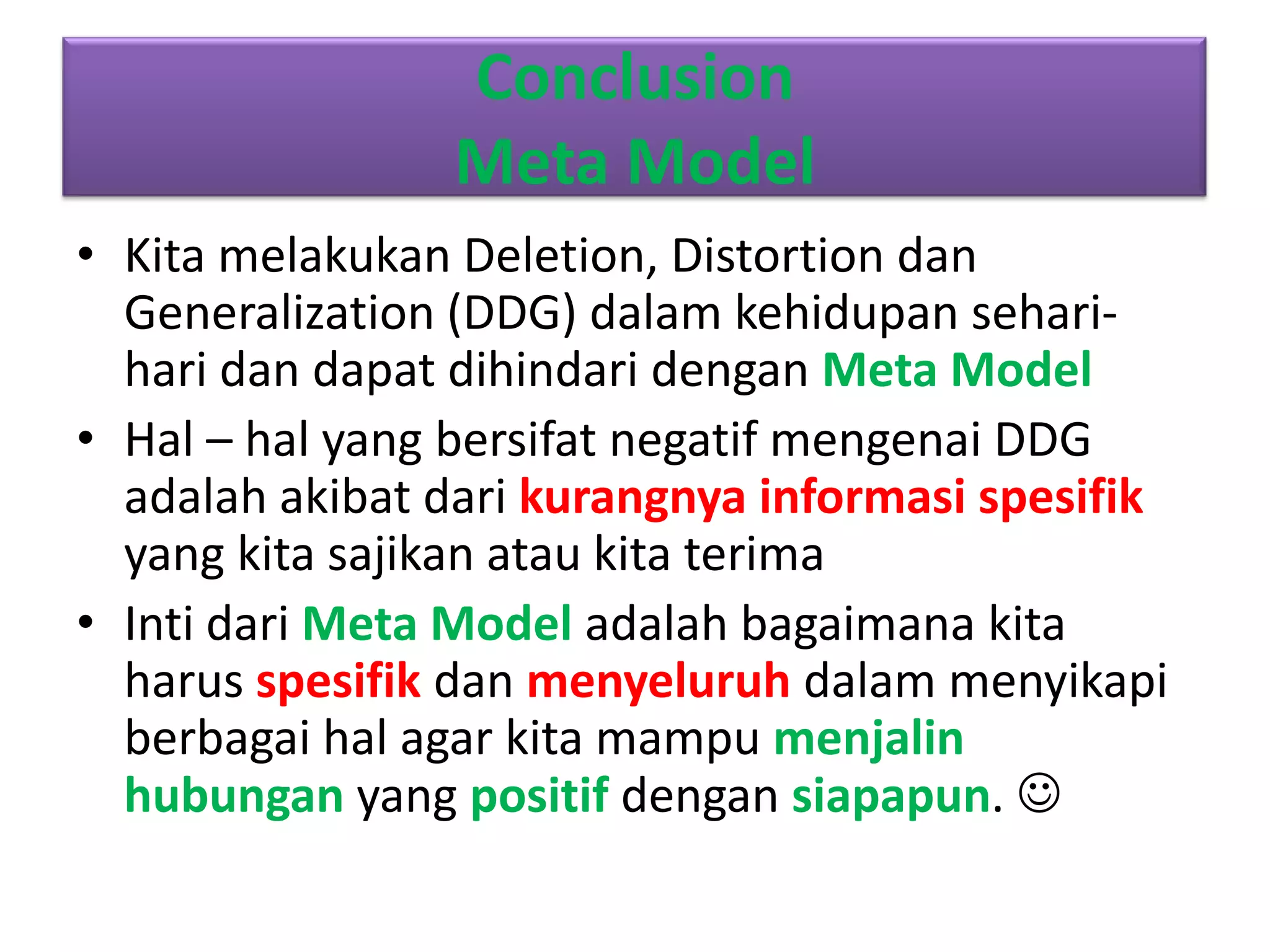 NLP - Sistem Representasi Internal dan Meta Model | PPTX