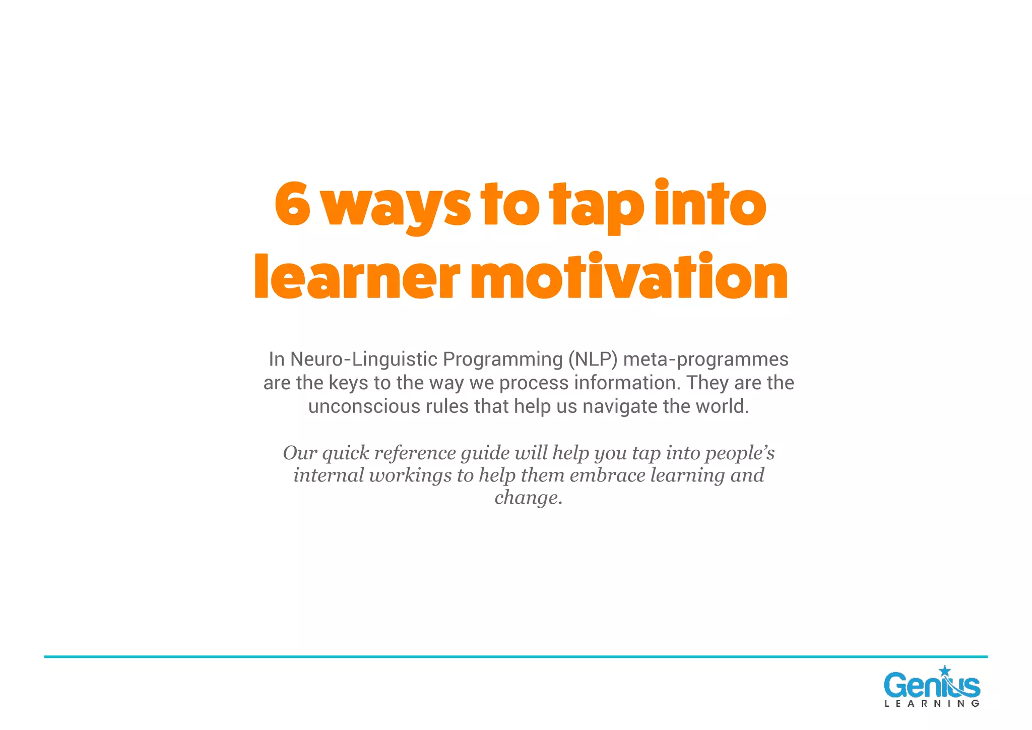 6 ways to tap into learner motivation | PPT
