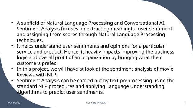 Movie Review Sentiment Analysis Final Project | PPT