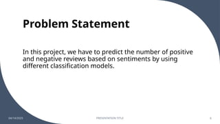 Movie Review Sentiment Analysis Final Project | PPT