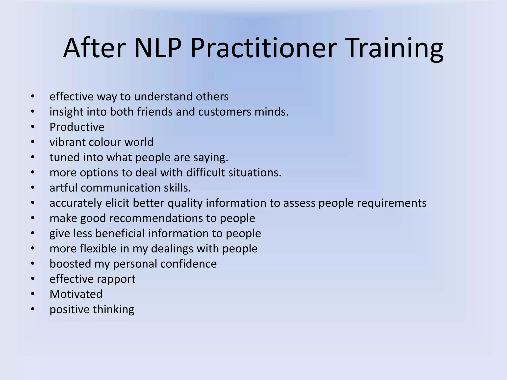 Nlp (neuro linguistic programming) | PPTX