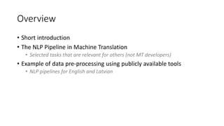 NLP pipeline in machine translation | PPTX