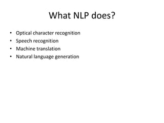 Natural language processing | PPTX | Artificial Intelligence ...